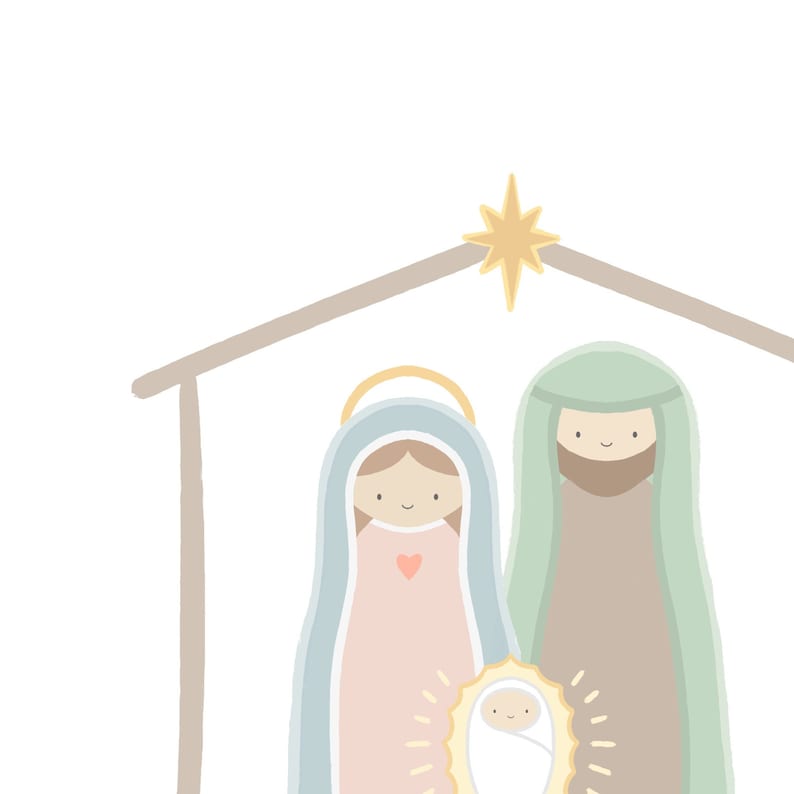 Christmas Nativity Scene Holy Family Digital Print - Etsy
