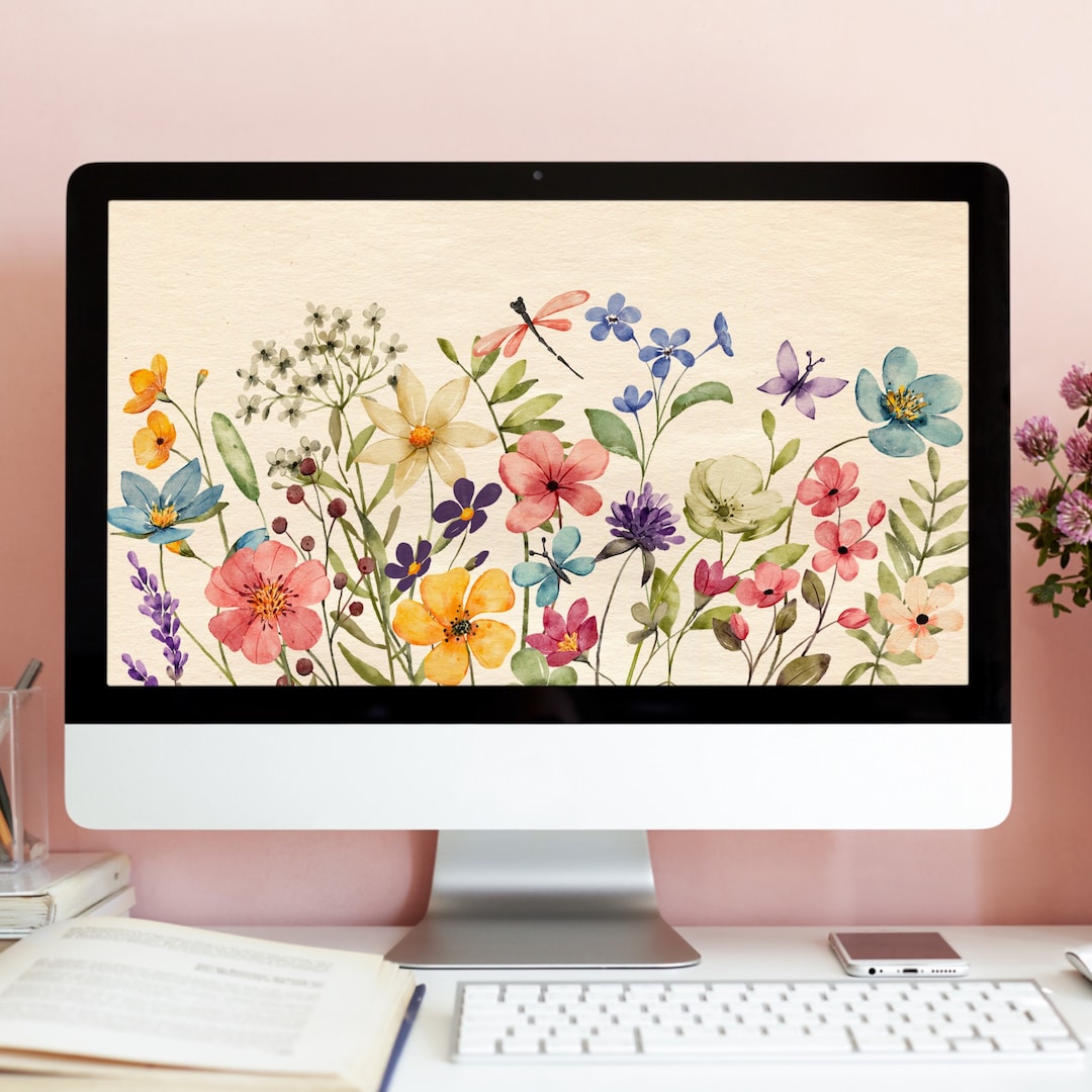 Floral Desktop Wallpaper Wildflower Computer Background Spring Laptop ...