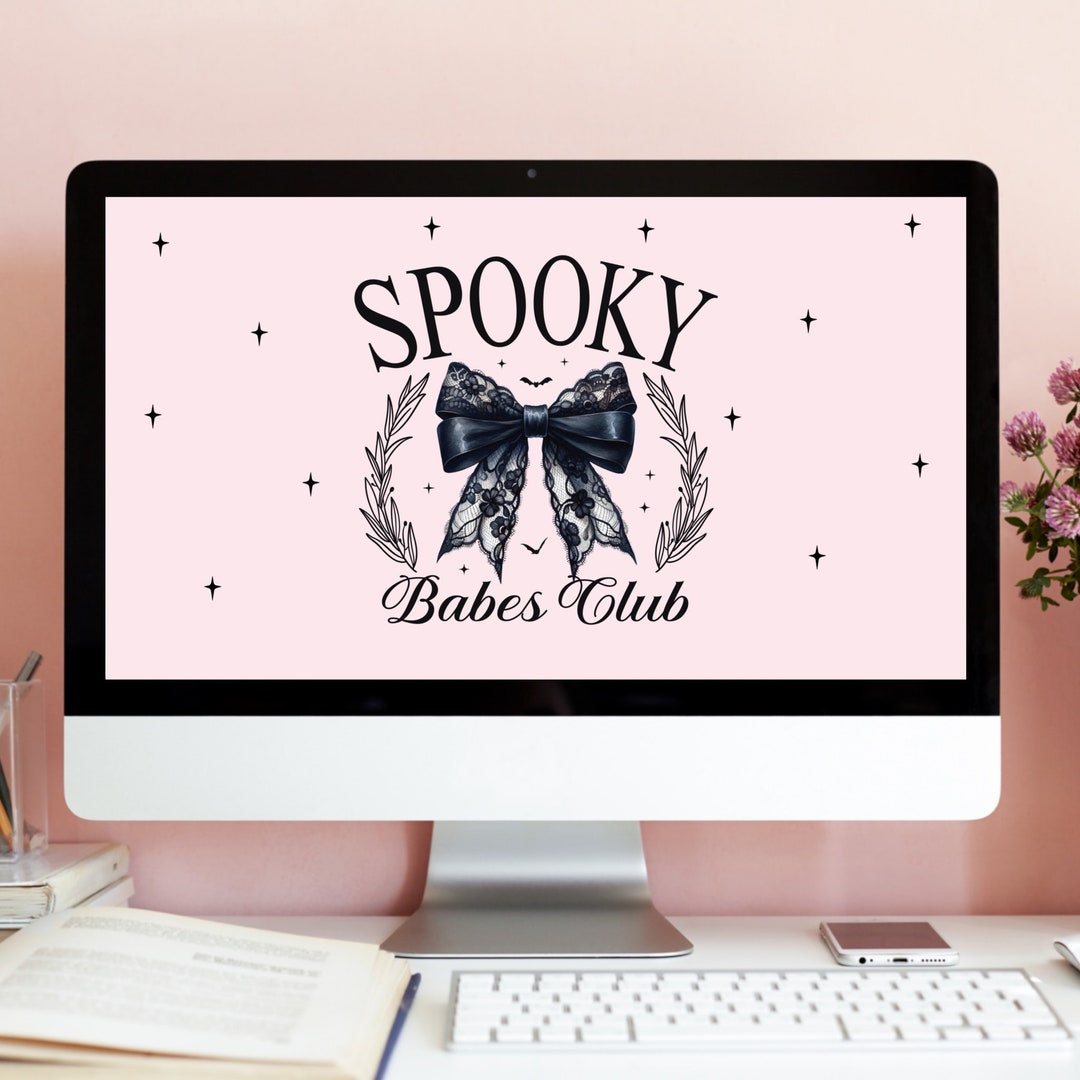 HALLOWEEN Desktop WALLPAPER GOTHIC Coquette Bow, Halloween Gothic Black ...