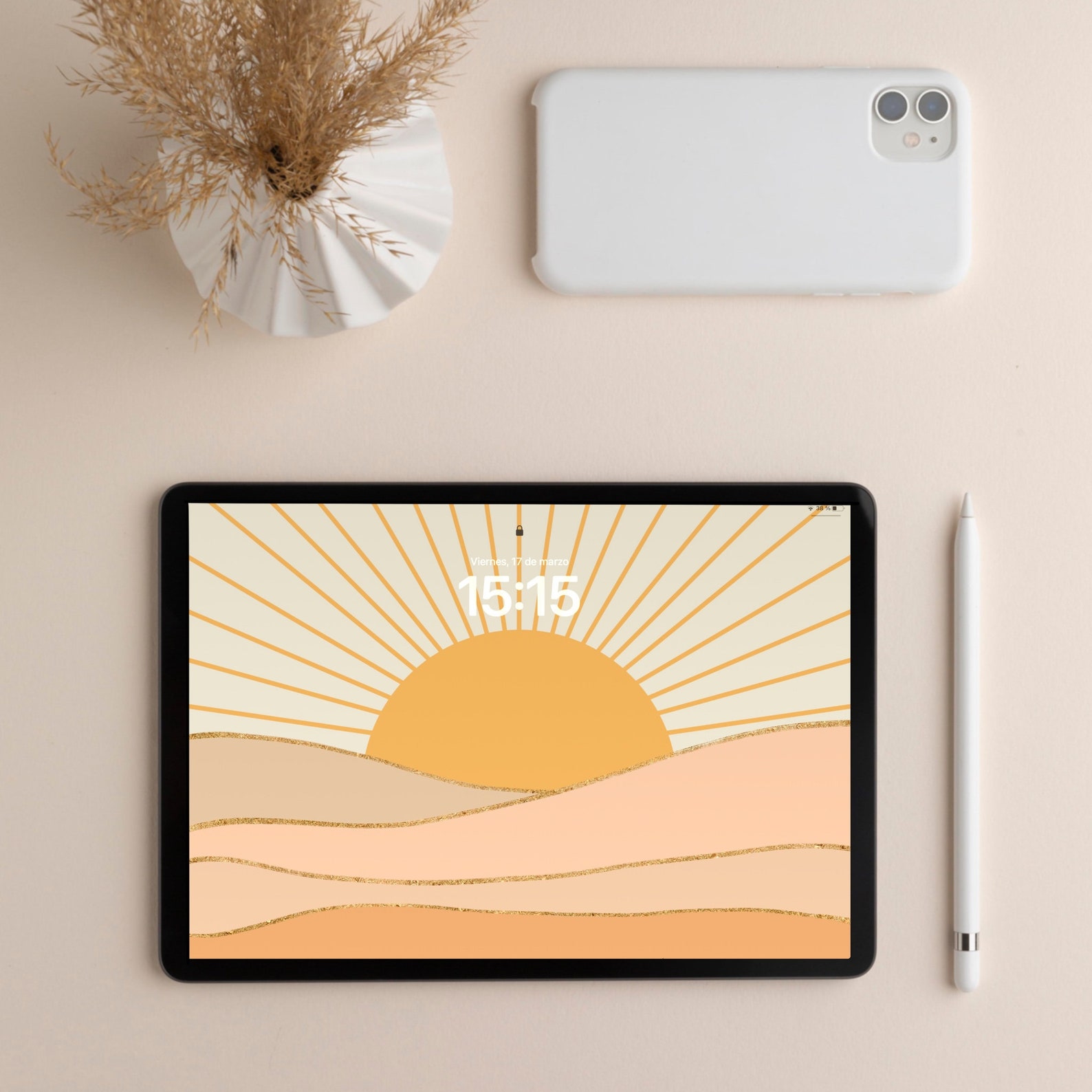 Boho Aesthetic IPAD WALLPAPER Sunrise Tablet Balcground - Etsy