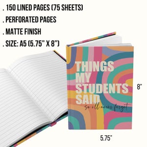 Personalized TEACHER JOURNAL Thank You Gift for Teacher Things My ...