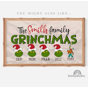 GRINCH Frame TV Art, Grinch Art for TV, Grinch Holiday Decor, Christmas ...