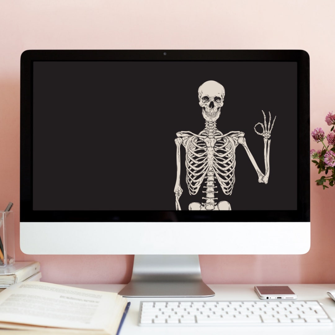 Halloween Desktop Wallpaper, Funny Skeleton, Fall Desktop Wallpaper ...