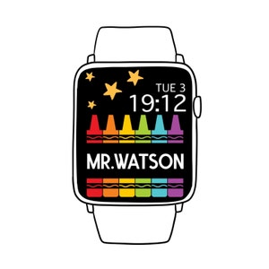 Apple WATCH WALLPAPER, TEACHER Watch Face, Personalized, Custom, Crayon ...