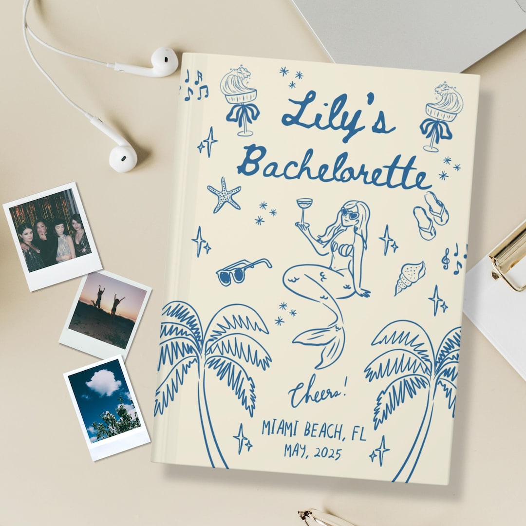 BACHELORETTE PARTY Guest Book Beach Coastal Last Toast on the Coast ...