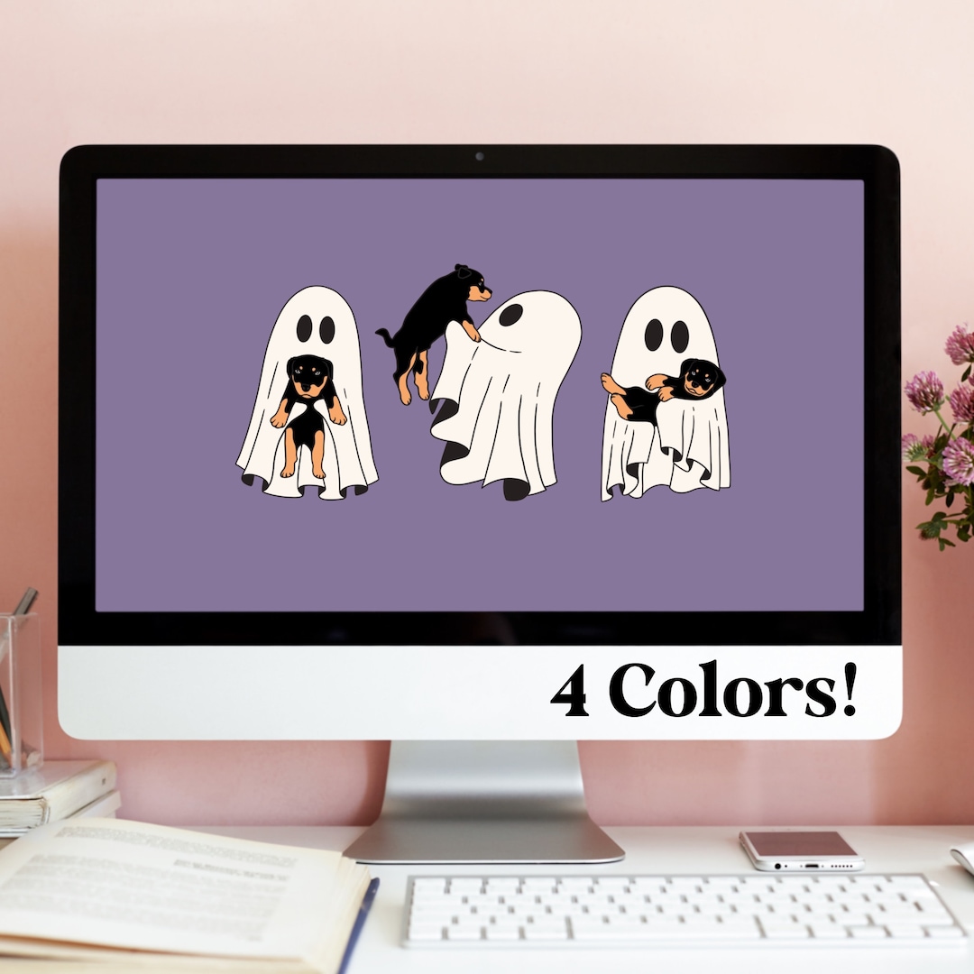Cute Ghost WALLPAPER DESKTOP for Halloween, MacBook Wallpaper Aesthetic ...