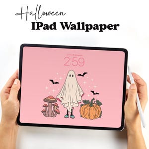 Halloween iPad Wallpaper FALL iPad Wallpaper Pink HALLOWEEN Aesthetic ...