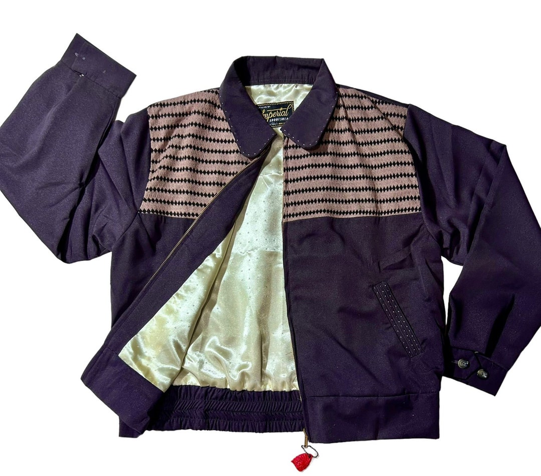 Rockabilly Gabardine Ricky Jacket Diamond Knit Plum Purple - Etsy