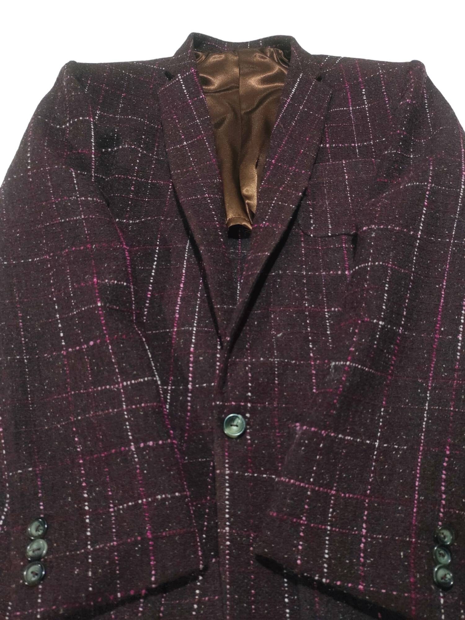 Burgundy Fleck Wool Jacket Rockabilly Imperial VLV Killer - Etsy