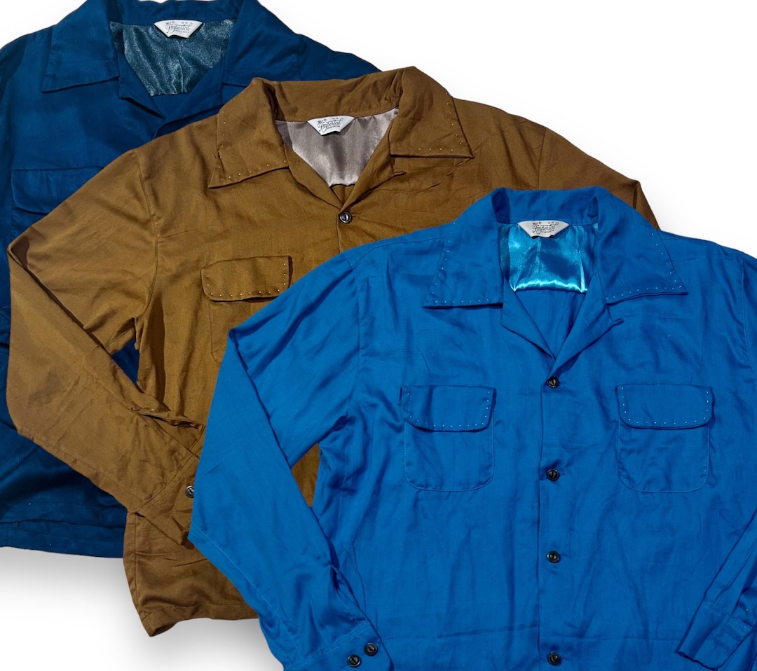 NEW! Lot of 2 Vintage Rayon Gab Loop Collar Shirts Volume II - Etsy