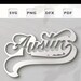 Austin Text SVG | Digital Download in Svg, Dxf, Png, Pdf | Austin ...