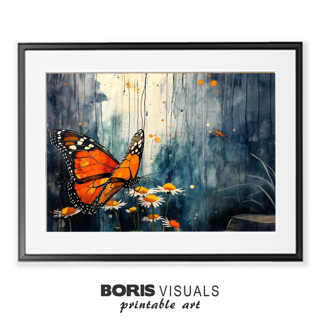 Monarch Butterfly Print Beautiful Printable Wall Art Downloadable Art ...