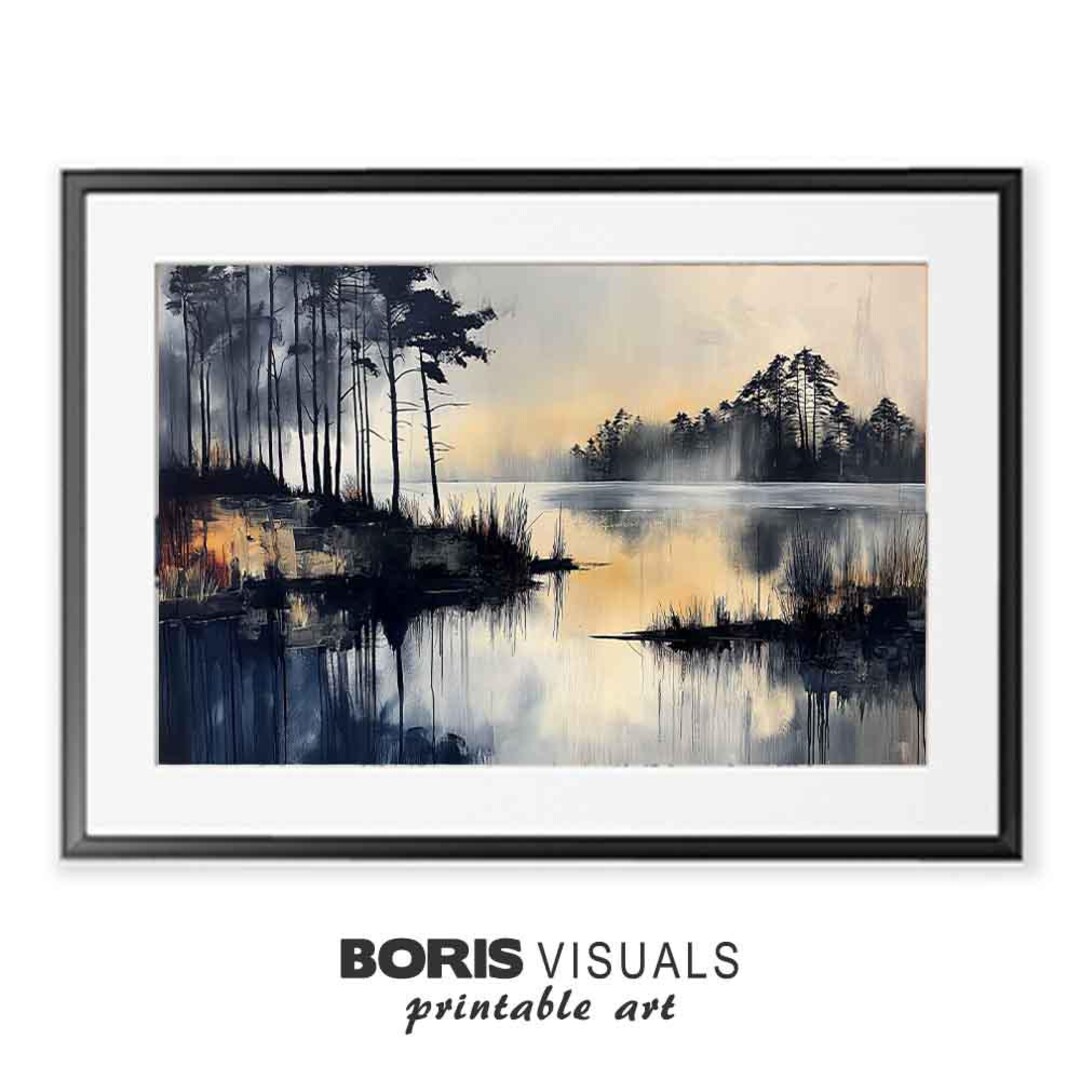 Early Morning Lake Print Printable Wall Art Downloadable Art - Etsy