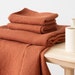 Linen Waffle Towels Brick, Rust: Towel Set, Bath Towel, Body Linen ...