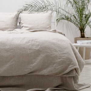 Natural Linen Bedding Set, Washed * Linen Duvet Cover & 2 Pillow Cases ...