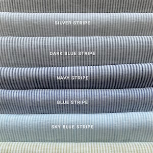 Striped Linen Fabric by the Yard or Meter. Width 150 Cm / 59". Any ...