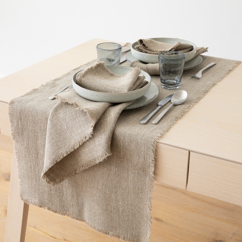 Rustic Linen Table Runner in Various Colors Hand Made With - Etsy