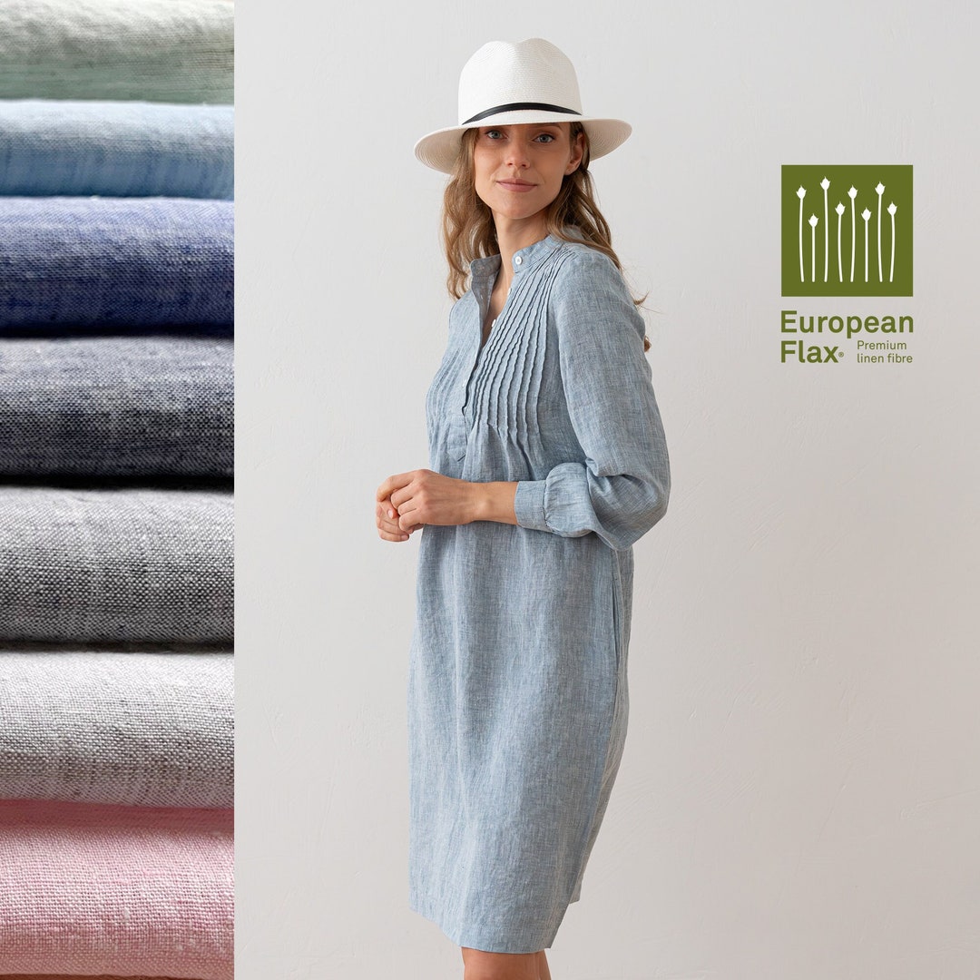 Washed Melange Linen Dress Various Color. Summer Linen Dress With ...