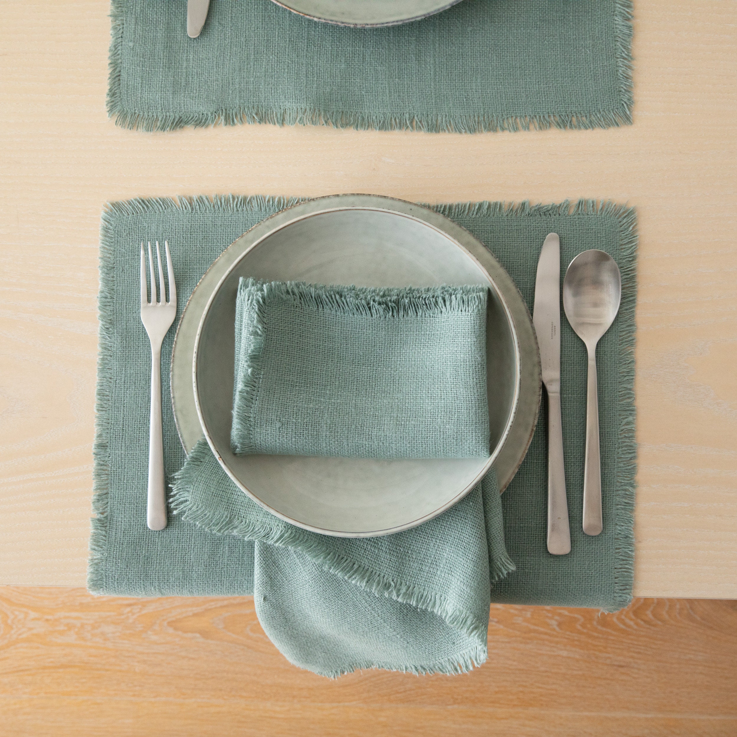 Hand Made Washed Linen Placemat in Various Colors. Rustic Weave, Washed ...
