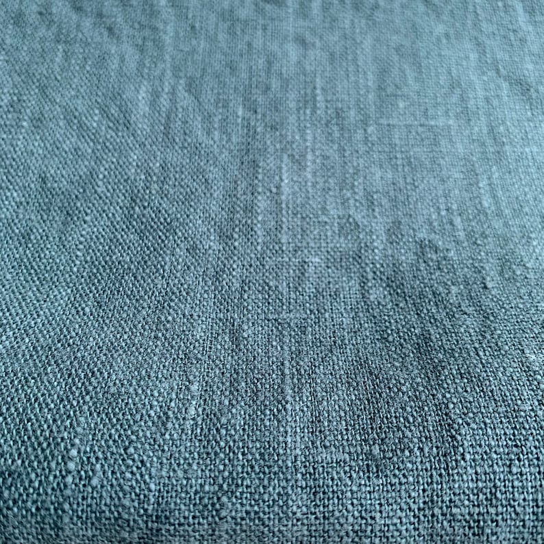 Plain Heavy Weight Linen fabric by the yard or meter in Marine | Etsy