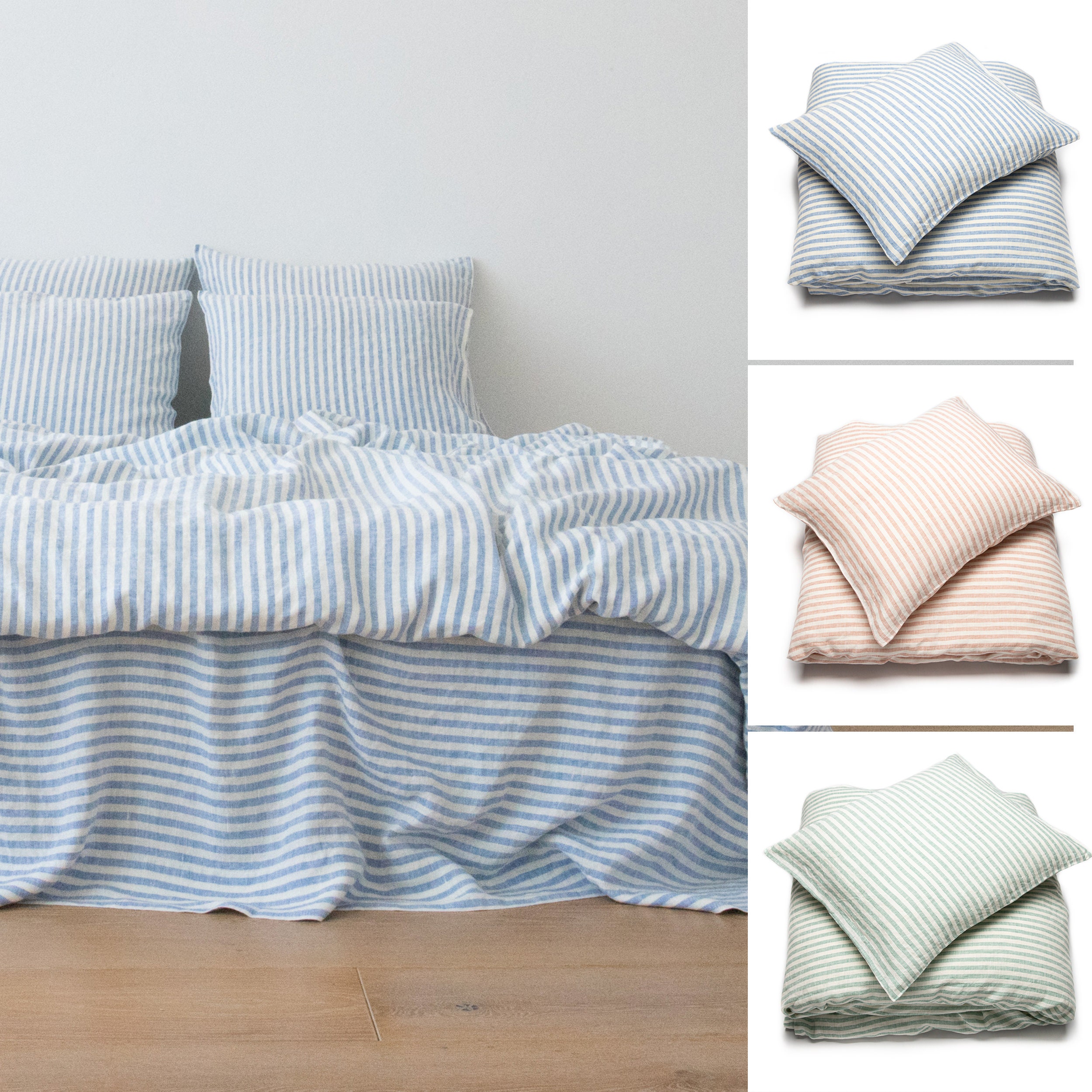 Blue striped bedding store