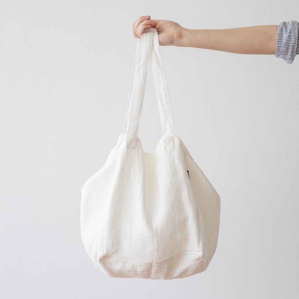 Linen Shopping Bag in off White. Linen Market Bag. Linen Hand Bag ...