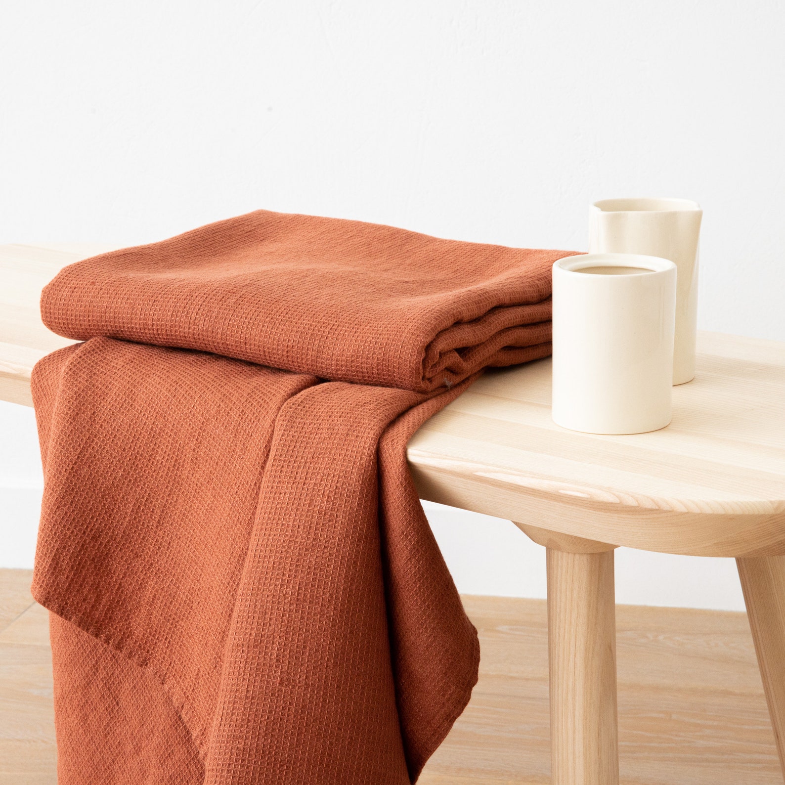 Linen Waffle Towels Brick, Rust: Towel Set, Bath Towel, Body Linen ...