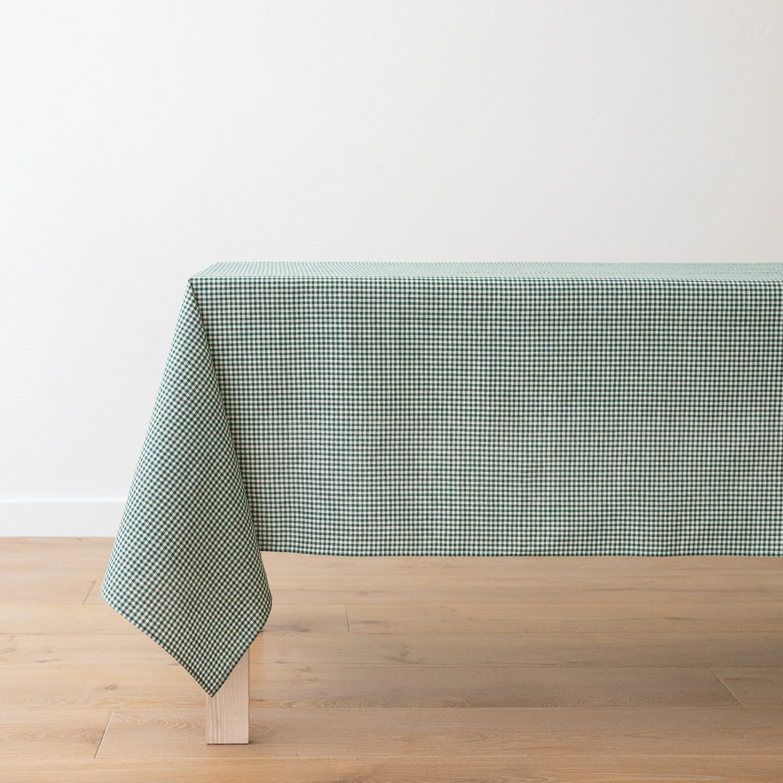 Green Check Linen Fabric by the Yard or Meter, Gingham Linen Fabric ...