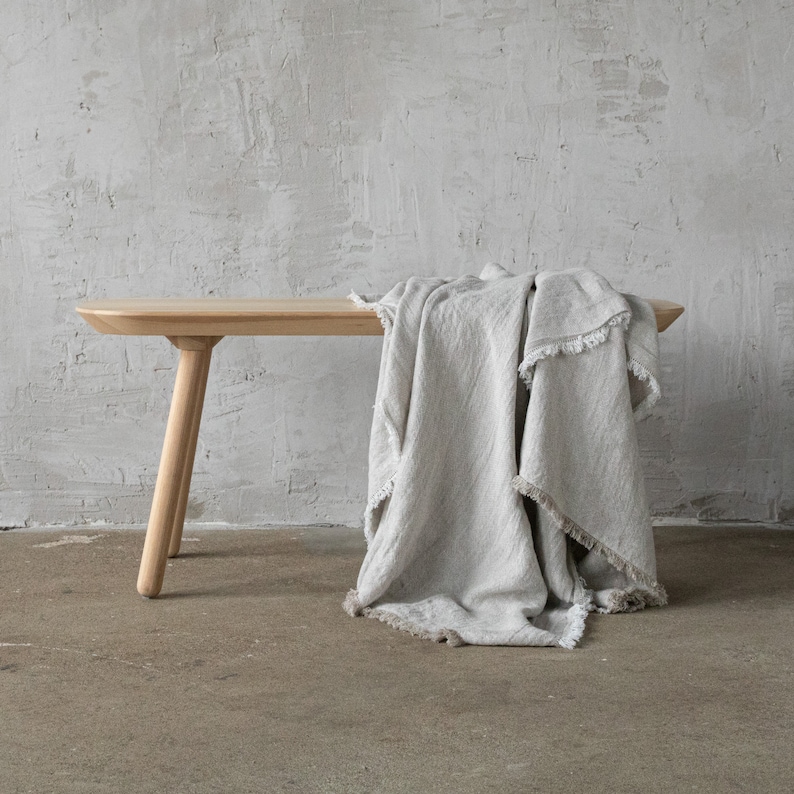 Washed Linen Throw Blanket in Neutral. Linen Bedspread Made From ...