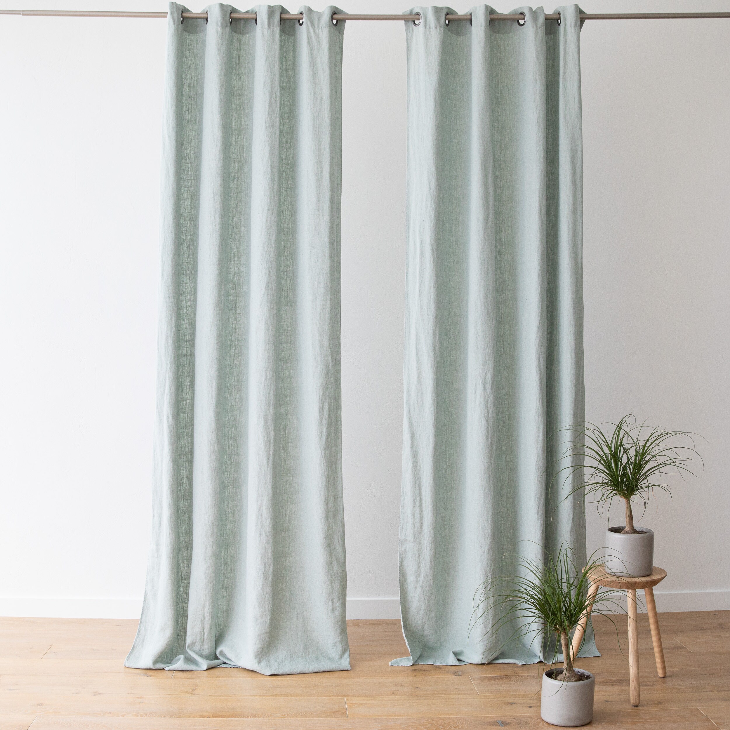 Heavy Linen Curtain Panel With Grommets Washed Linen - Etsy
