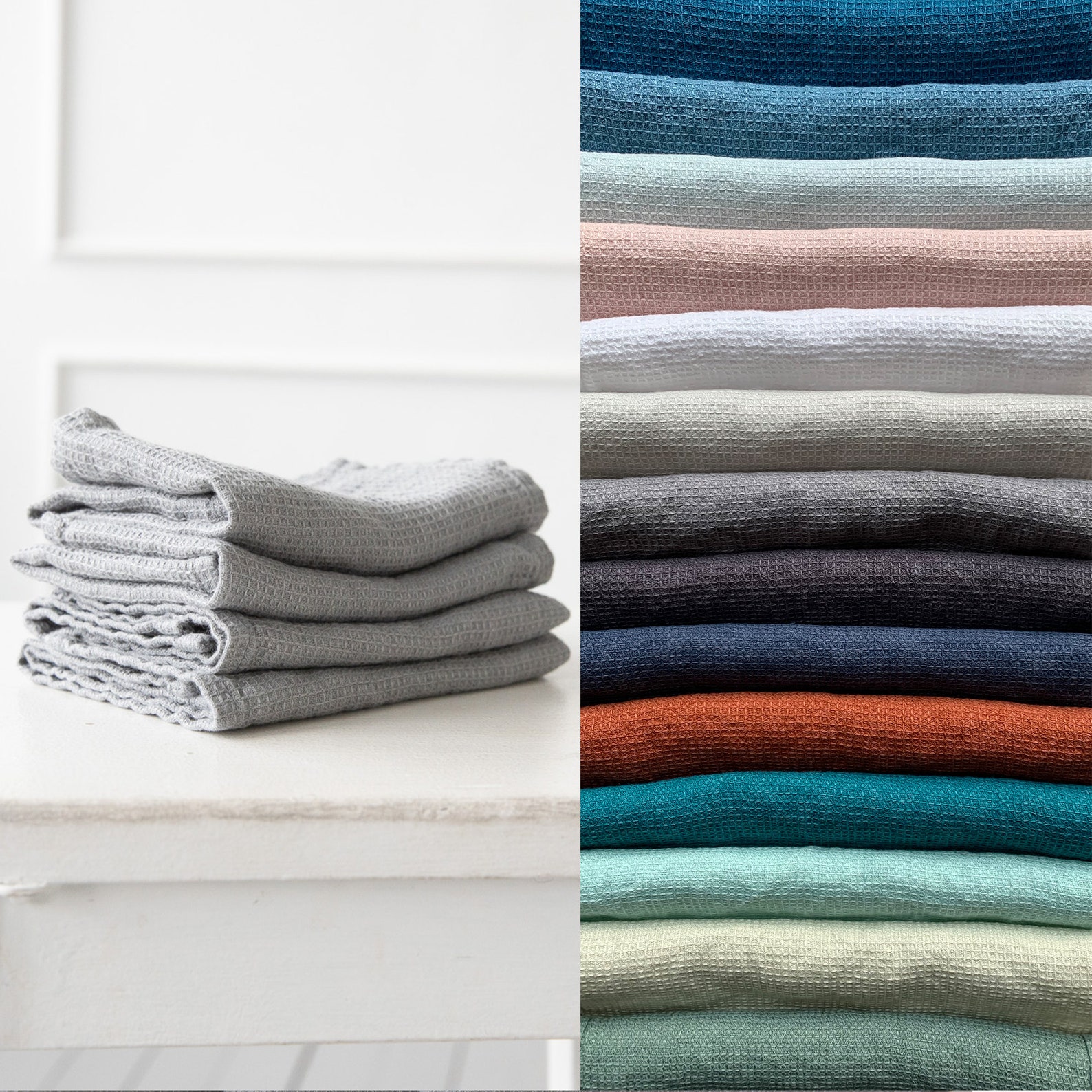Set of 4 Linen Waffle Wash Cloth, Facial Cloth Various Colours: Also ...