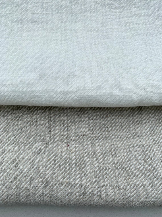 Twill Linen Fabric by the Yard or Meter in off White & - Etsy Australia