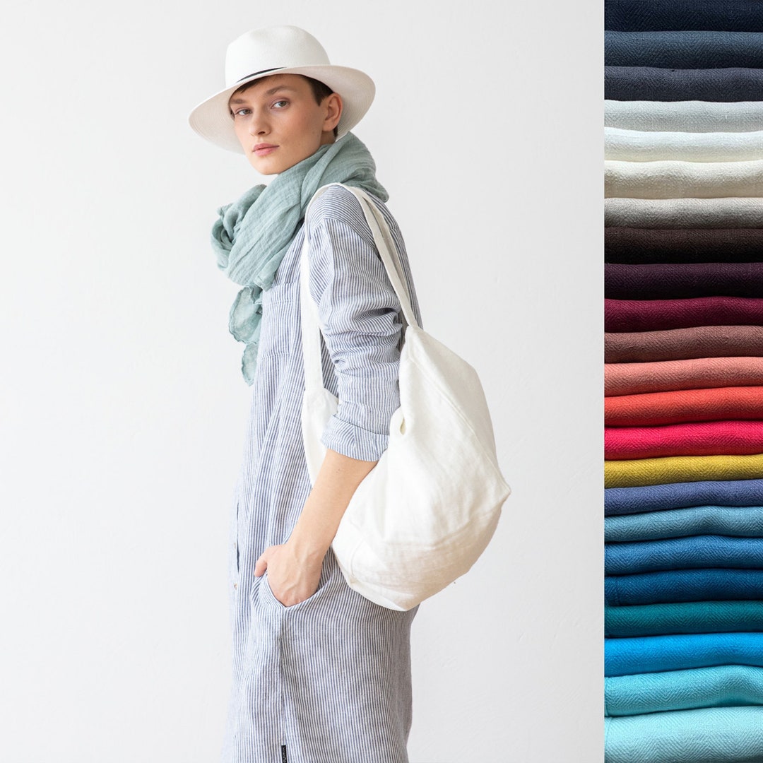 Linen Shopping Bag in Various Colours. Linen Market Bag. Linen Hand Bag ...