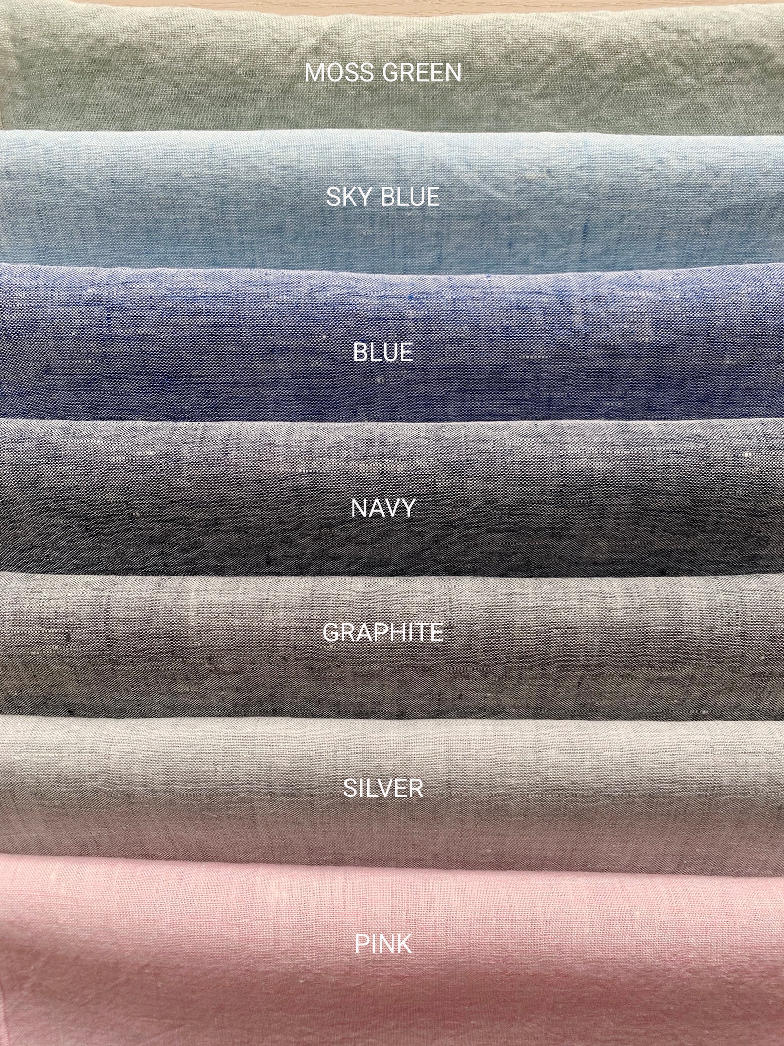 Washed Melange Linen Fabric by the Yard or Meter Various Colors. 165 Gr ...
