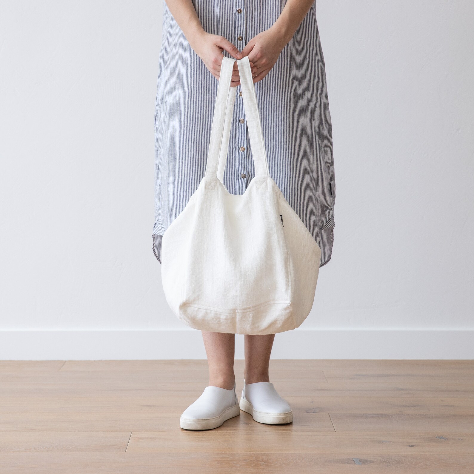 Linen Shopping Bag in off White. Linen Market Bag. Linen Hand Bag ...