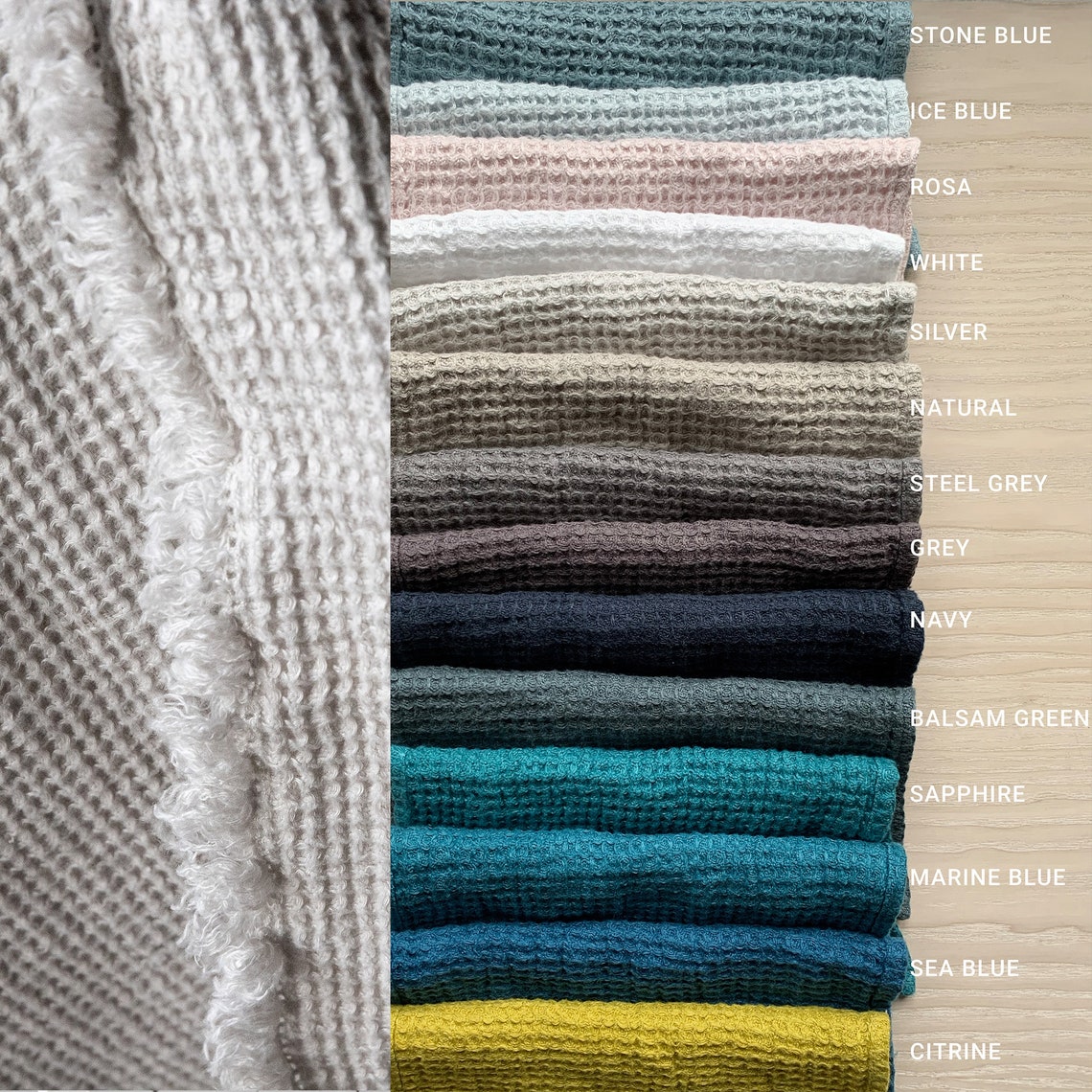 Waffle Linen Throw Blanket in Rosa Pink With Hand Made - Etsy