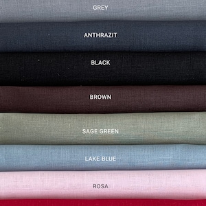 Sample Set of Medium Weight Linen Fabric. Weight 195g/m2. Fabric for ...