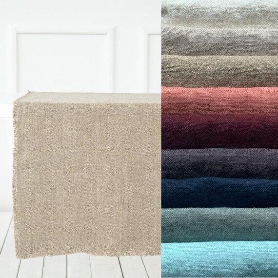 Rustic Linen Table Runner in Various Colors Hand Made with | Etsy
