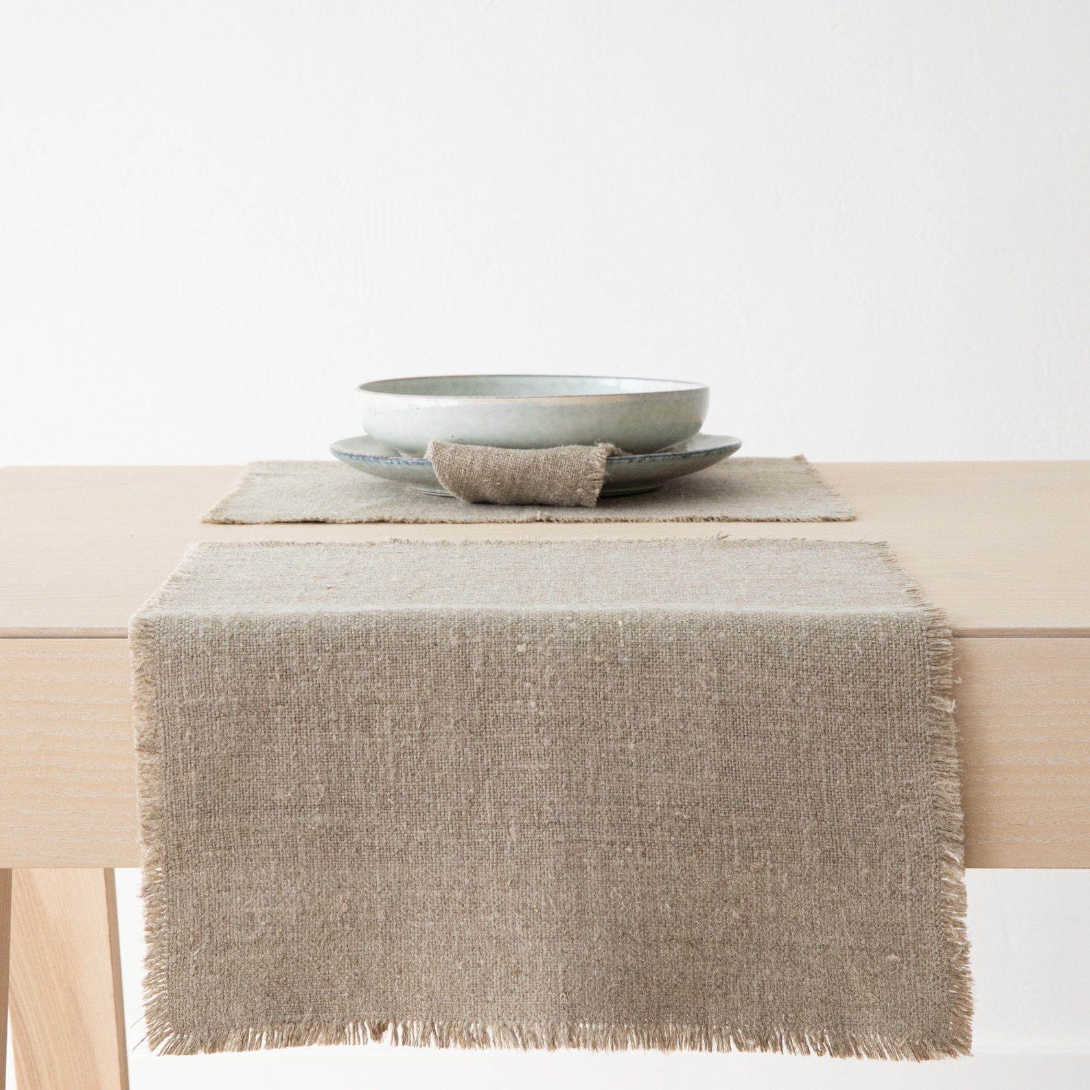 Hand Made Washed Linen Placemat in Various Colors. Rustic Weave, Washed ...