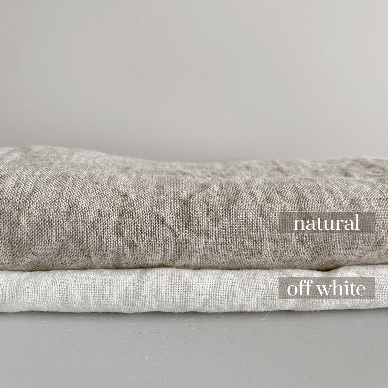 Off White Linen Sheet Set Washed. Fitted Sheet, Flat Sheet, 2 Pillow ...