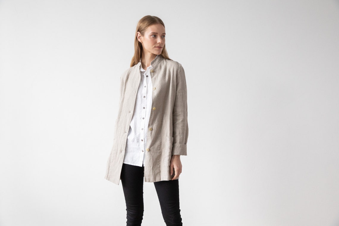 Washed Heavy Linen Jacket in Natural Paolo. Super Soft Linen - Etsy