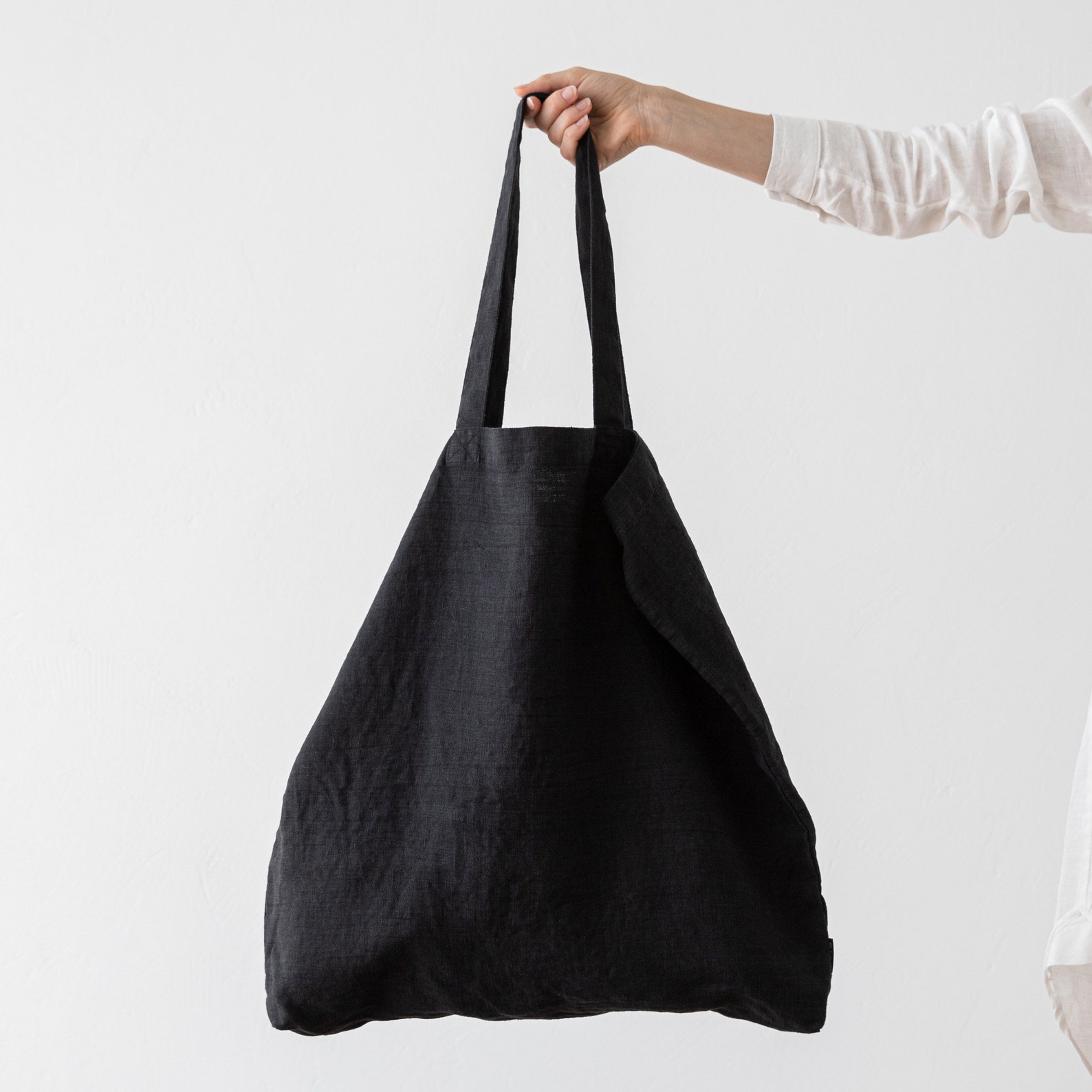 Heavy Weight Linen Super Large Shopping Bag in Black . Linen - Etsy