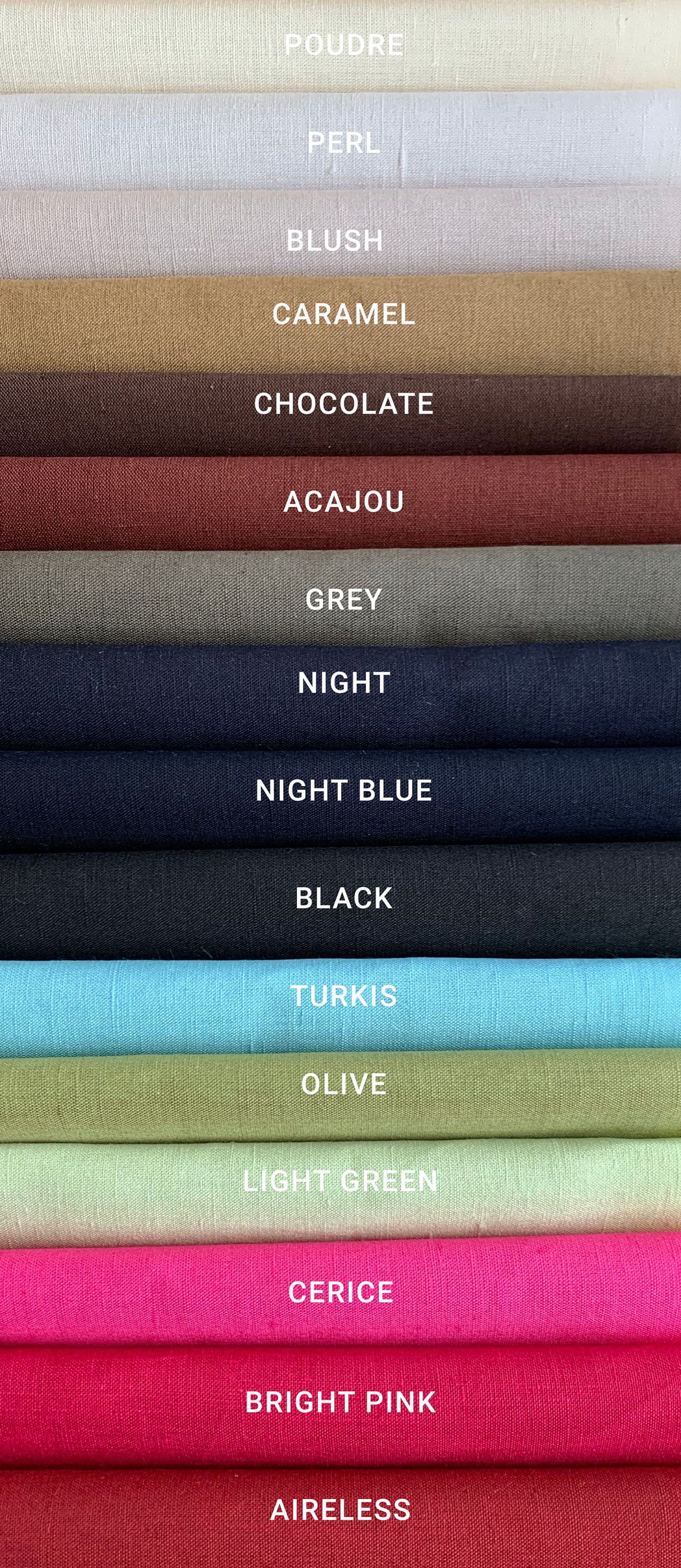 Medium Weight Linen Cotton Mix Fabric by the Yard or Meter, Plain Weave ...