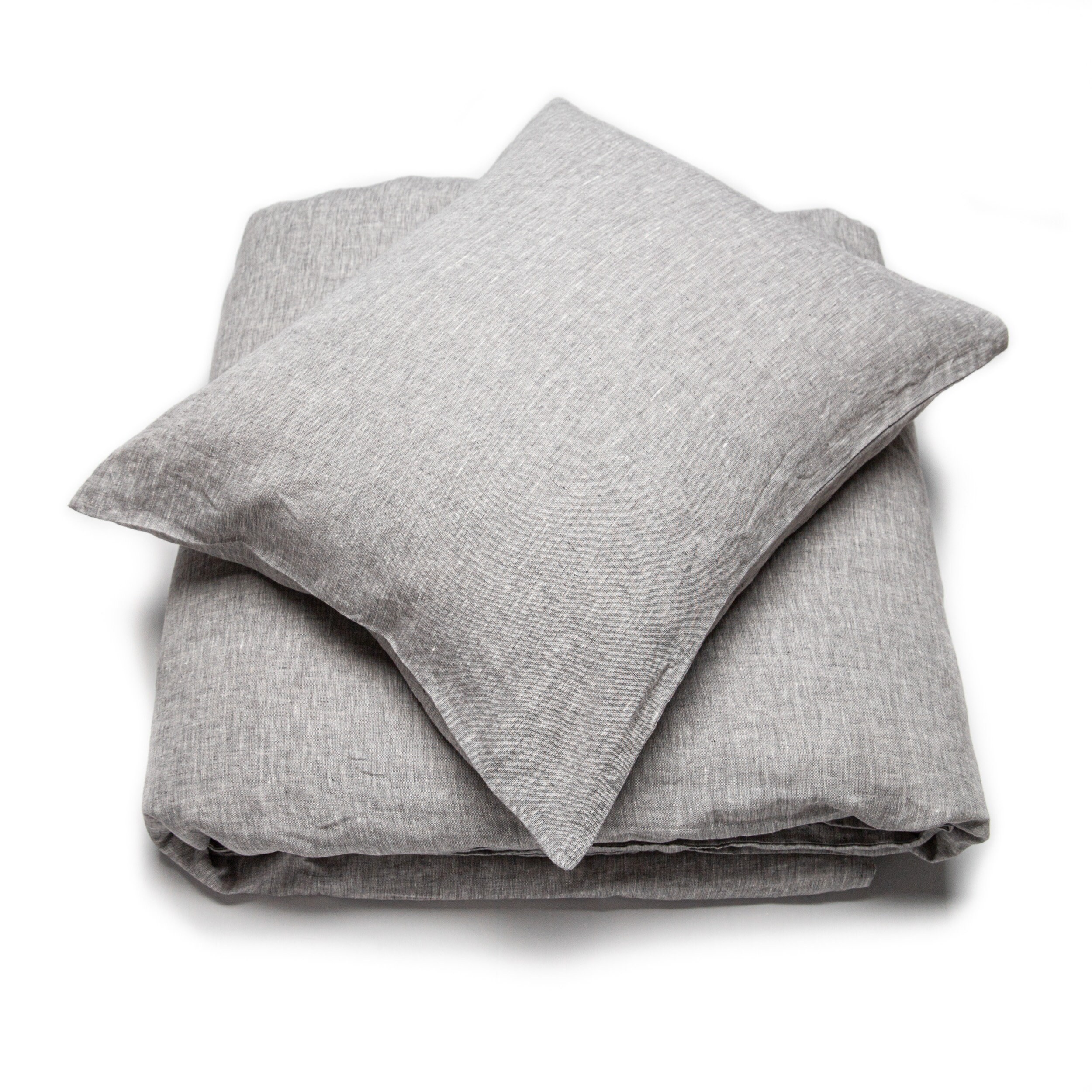 Stone Washed Linen Bedding set in Rosa. Pink Melange Linen | Etsy