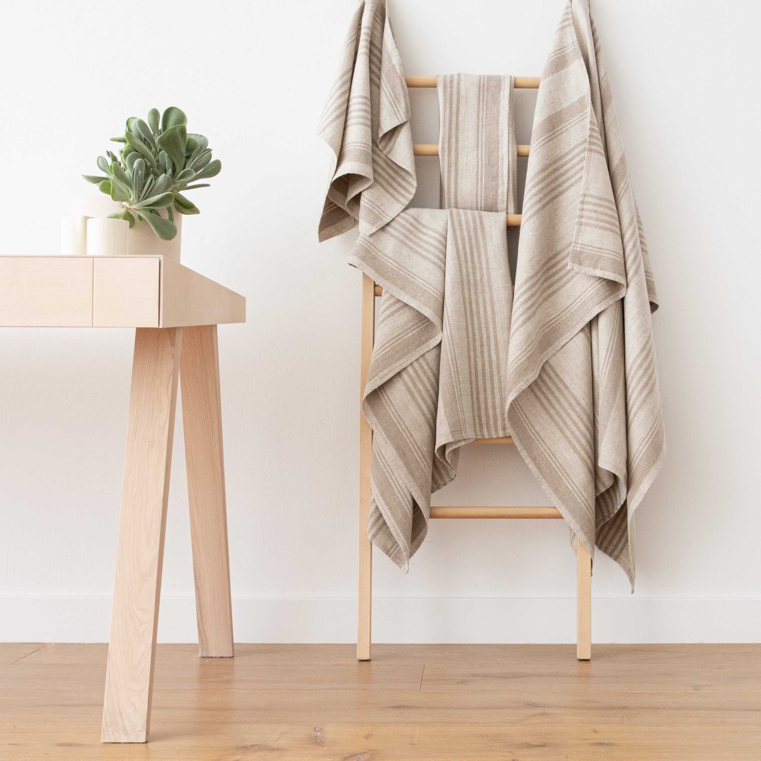 Heavy Weight Linen Big Towels Natural and Cream: Towel Set - Etsy