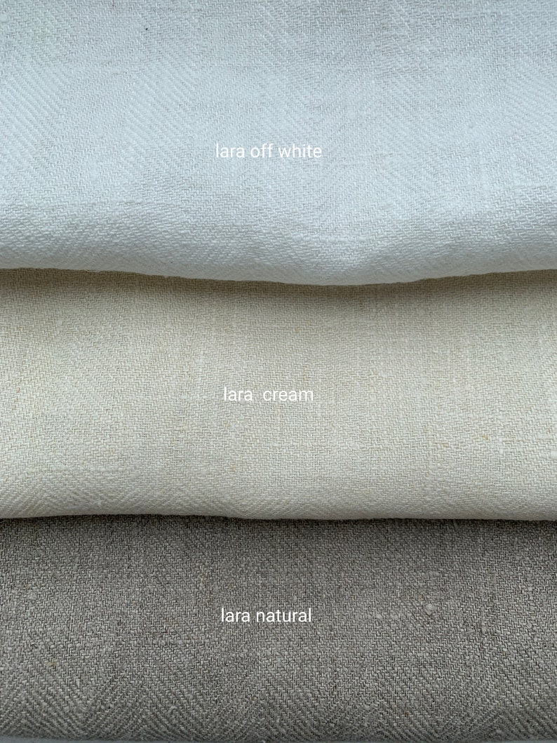 Striped Plain Herringbone Linen fabric by the yard or meter | Etsy