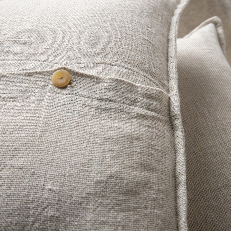 Washed Linen pillow case with buttons Various colors. | Etsy