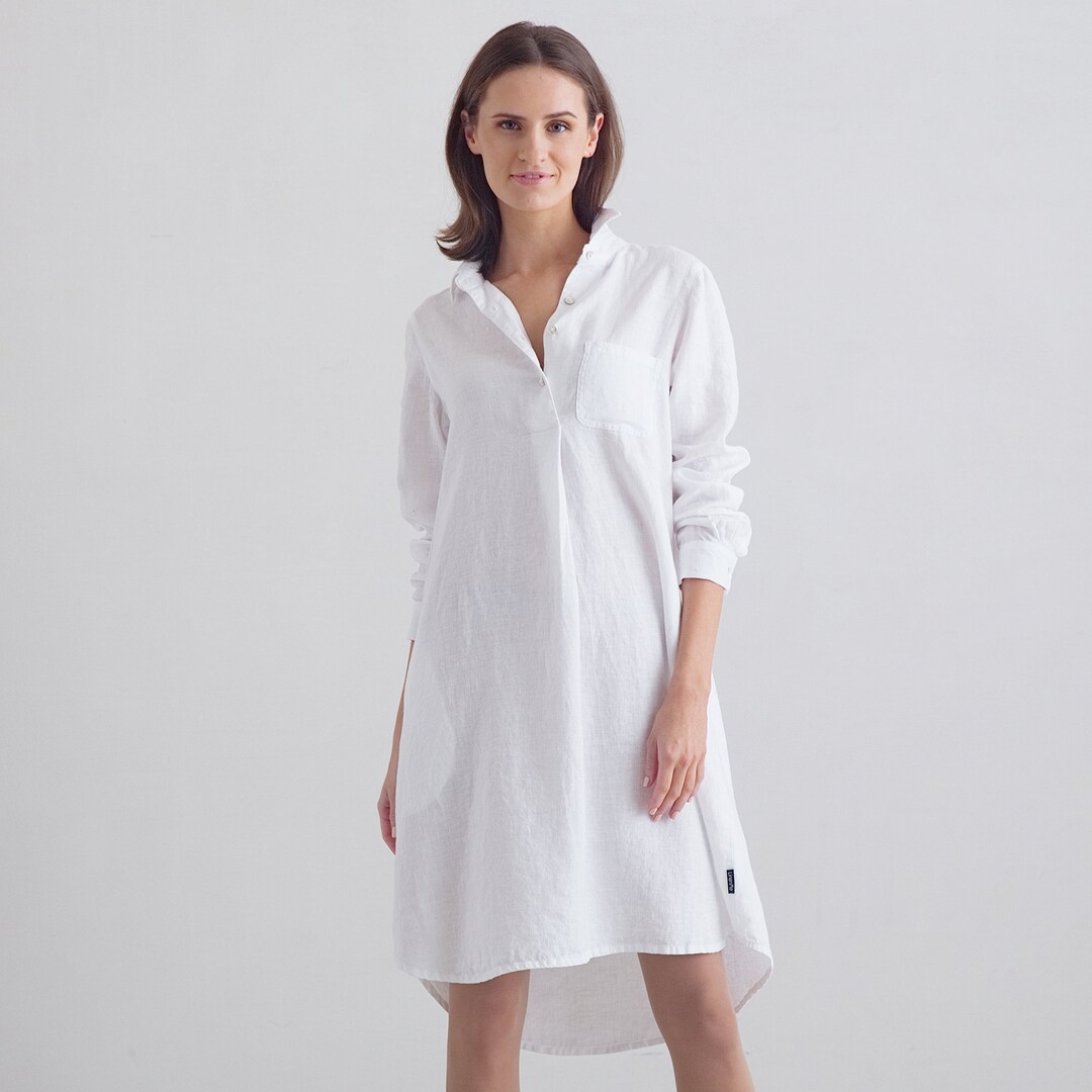 Linen Summer Dress in White. Linen Clothing for Women in Various Colors ...