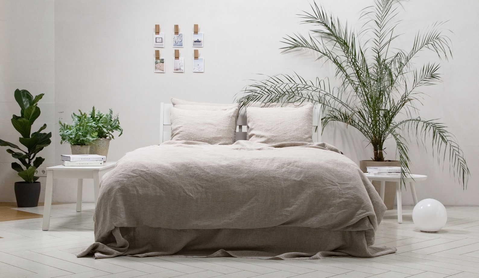 Natural Linen Bedding Set Washed Linen Duvet Cover & 2 - Etsy