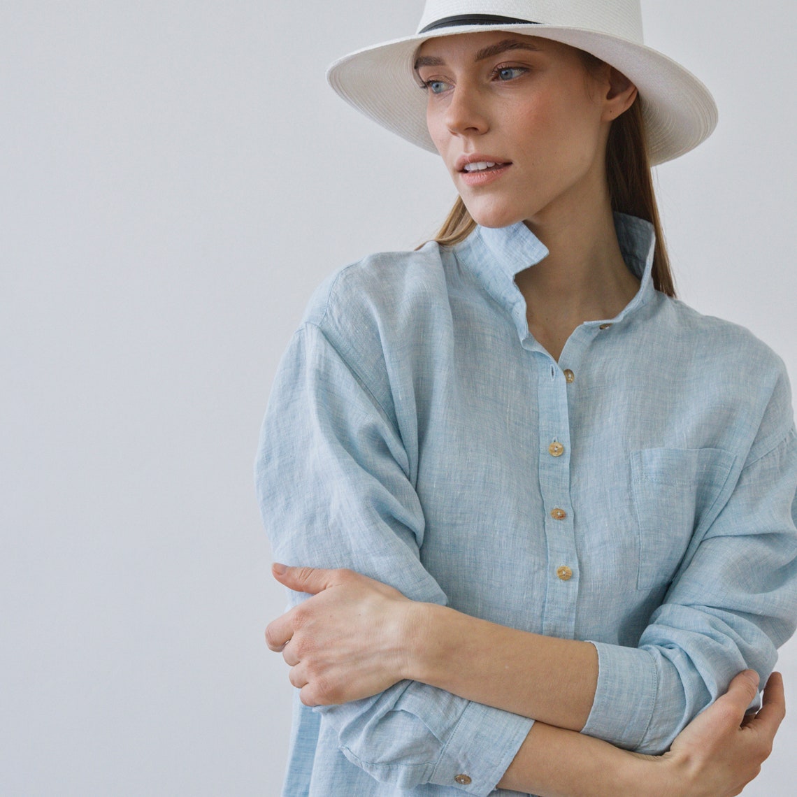 Linen Shirt Dress Melange Various Colors. Washed linen | Etsy